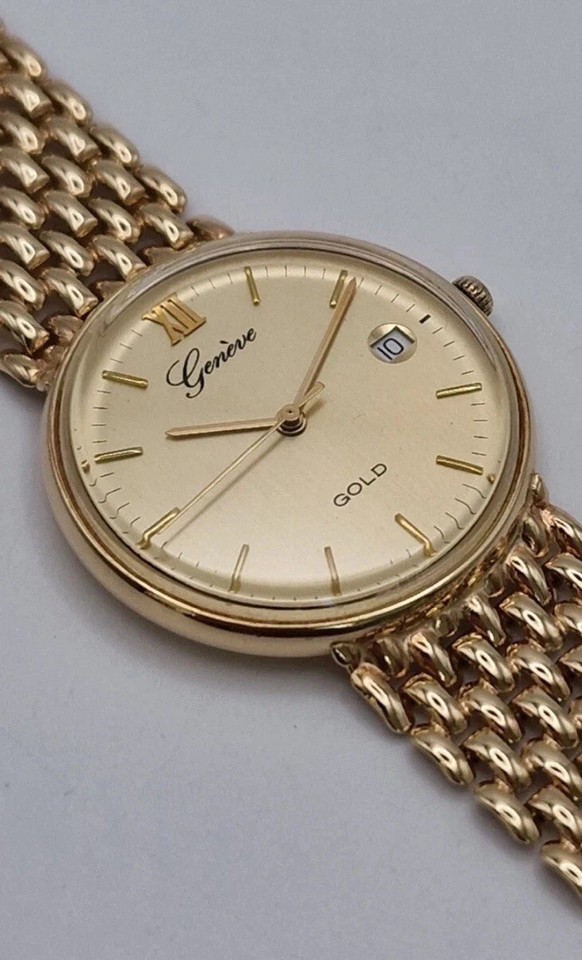 Geneve 9ct Gold Gents Watch, 9ct Gold Not Scrap Gold! | eBay UK