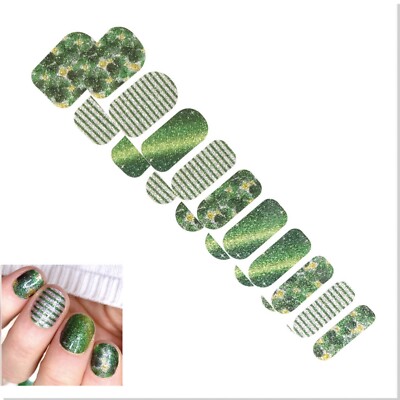Jaysea Nails Polish Sticker Wraps - Color Green Shamrock Street Nail ...