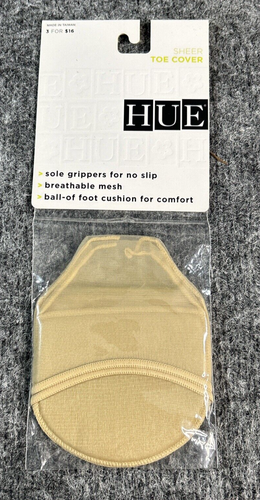 Hue Womens Toe Cover Foot Liners With Grips Pale Beige Sheer One Size 1 ...