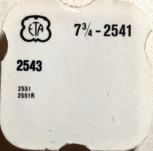 ETA Cal. 2541 Ref. 2543 vintage watch part recambio 2551 2551R | eBay