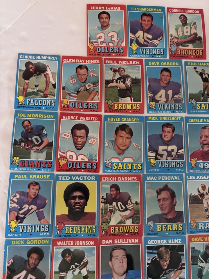 1971 Topps Football 45 Card Star Lot Vintage Partial Set Collection In ...