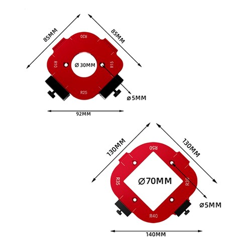 4 In 1 Woodworking Router Arcs Angle Positioning Template Corner Radius ...