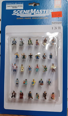 Walthers Scenemaster HO Scale People Figures Coach Passengers 30 Pack ...