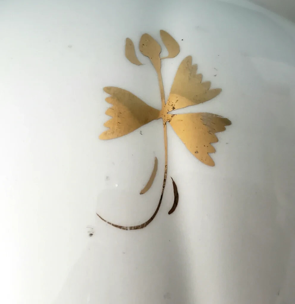 Antique White Tea Leaf Ironstone Pitcher 11 1/2" Chelsea Bishop ...