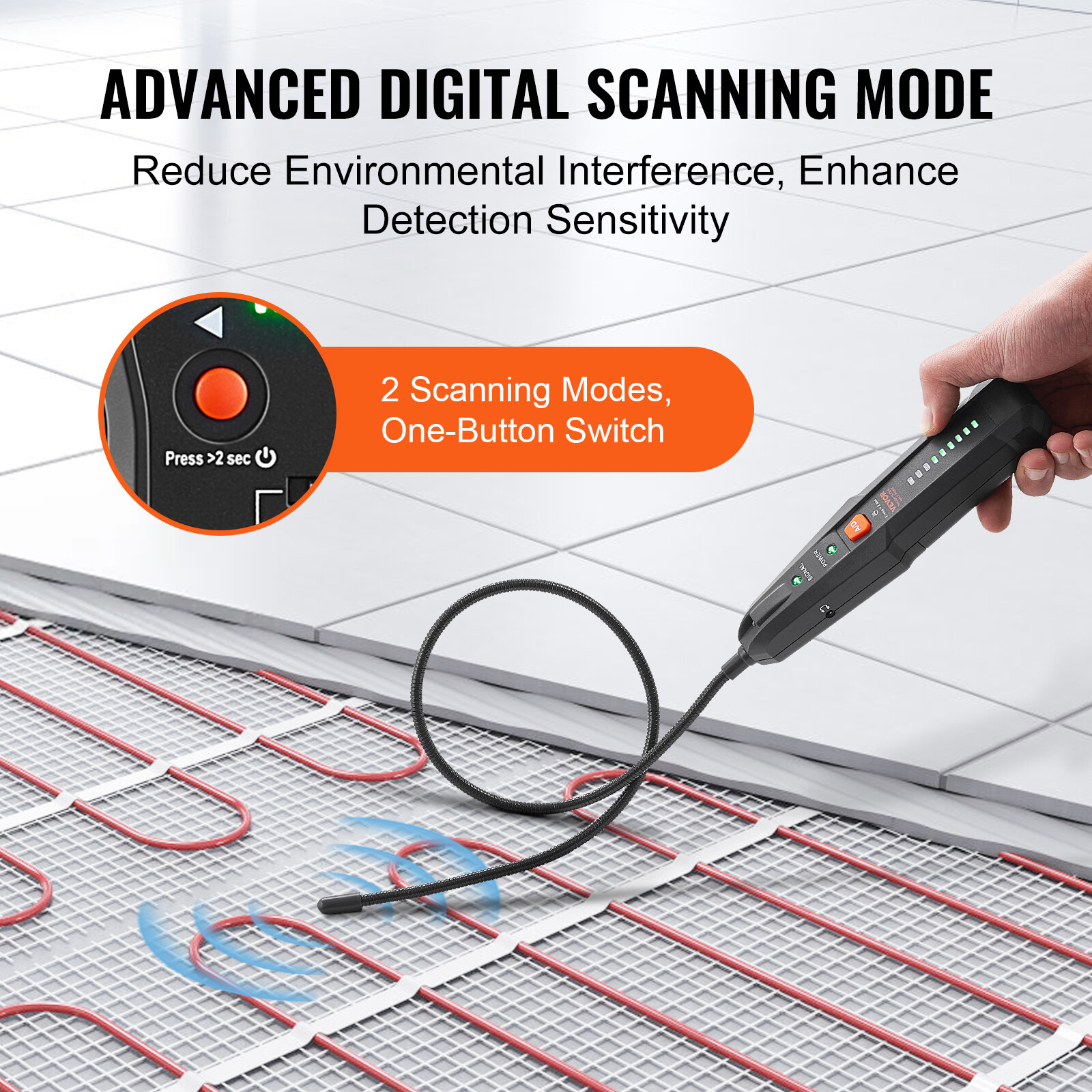 VEVOR Underground Cable Locator 6.5 FT Max. Detection Depth Wire Break ...