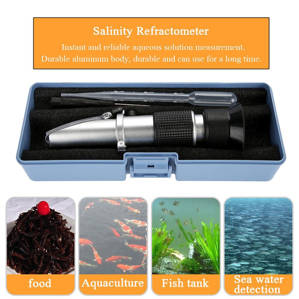 Salinity Refractometer Salt Meter Water Tester Marine 0-10% For Tank ...