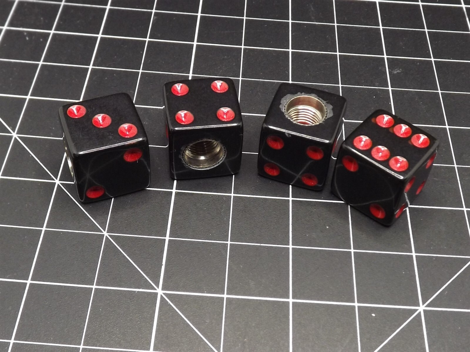 NEW Dice Valve Caps Stem Caps VW Rat Rod Ratrod Car Truck SUV Black ...