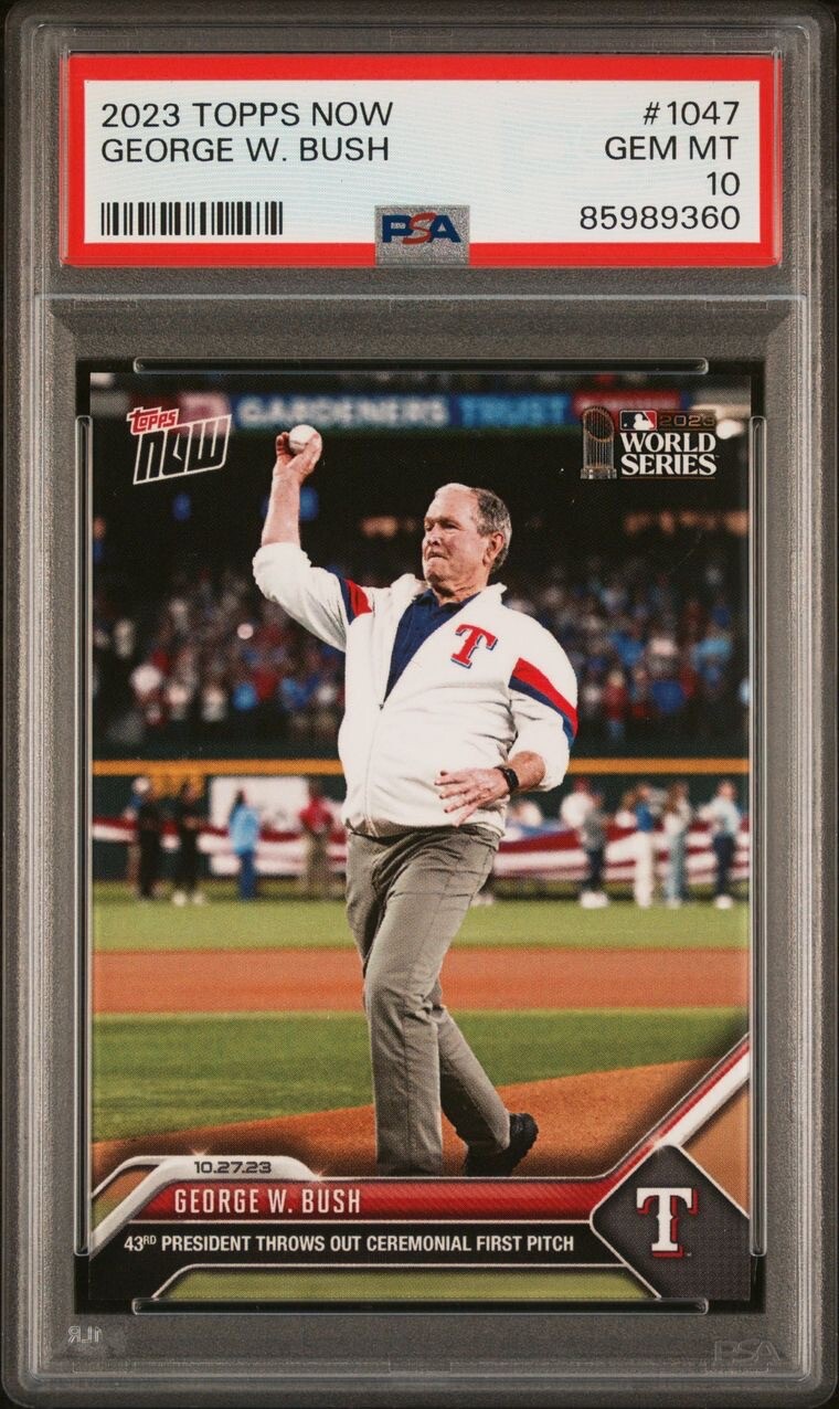 PSA 10 2023 Topps Now USA President George Bush #1047 MLB Baseball ...