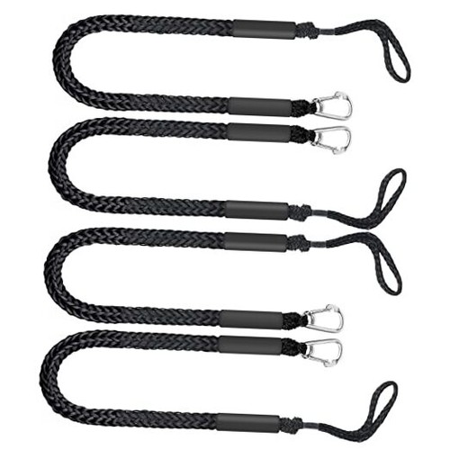4 Pack Bungee Boat Dock Lines Mooring Rope Bungee Shock Cords Black 4 pack 300692083818| eBay