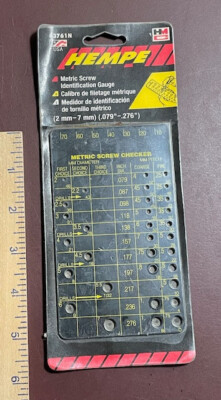 Hempe 32 Nut Bolt Thread Checker Gauge Inch Metric Screw Identification ...