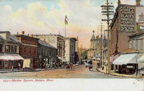Malden Square, Malden, Massachusetts, Very Early Postcard, Used | eBay