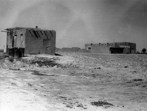 Poor peoples homes in the desert in Kuwait City August 1968 Old Photo ...