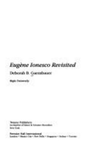Eugene Ionesco Revisited Hardcover Deborah B. Gaensbauer 9780805743043 ...