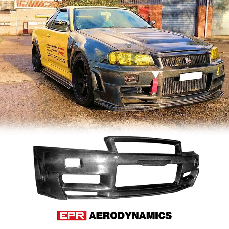 For Nissan R34 Skyline GTR Z-T Style Carbon Fiber Front Bumper kit ...