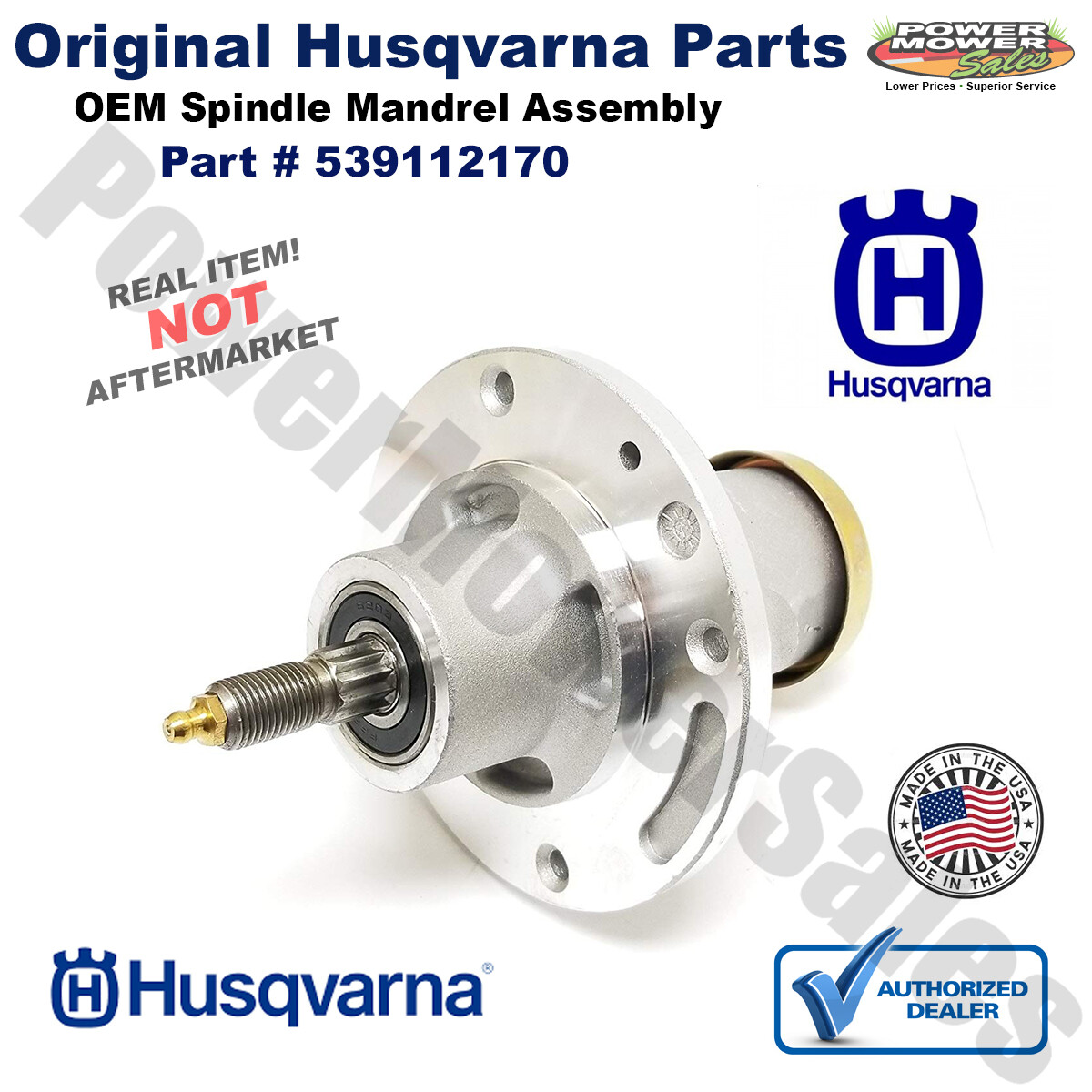 Husqvarna OEM Spindle Mandrel Assembly for Husqvarna Lawn Mowers ...