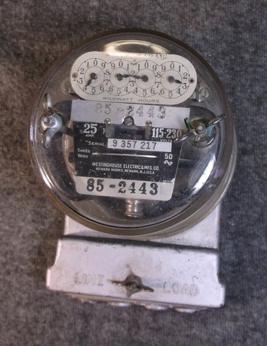 OLD WESTINGHOUSE TYPE ELECTRIC METER FOR S.C. EDISON | eBay
