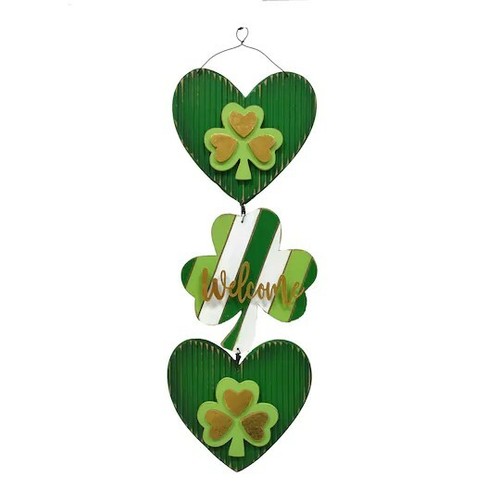 Ashland Brand 20" Triple Heart Shamrock St. Patrick's Day Wall Dangler ...