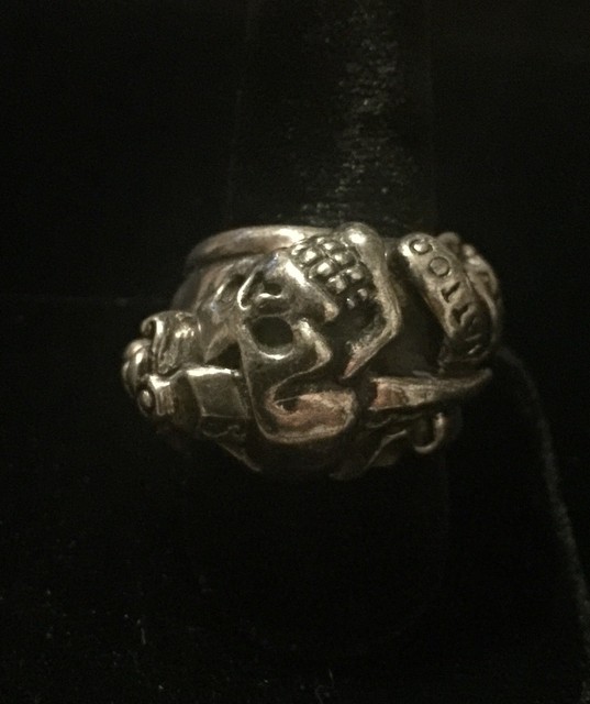 Authentic Vintage Ed Hardy Sterling Silver Skull Ring | eBay