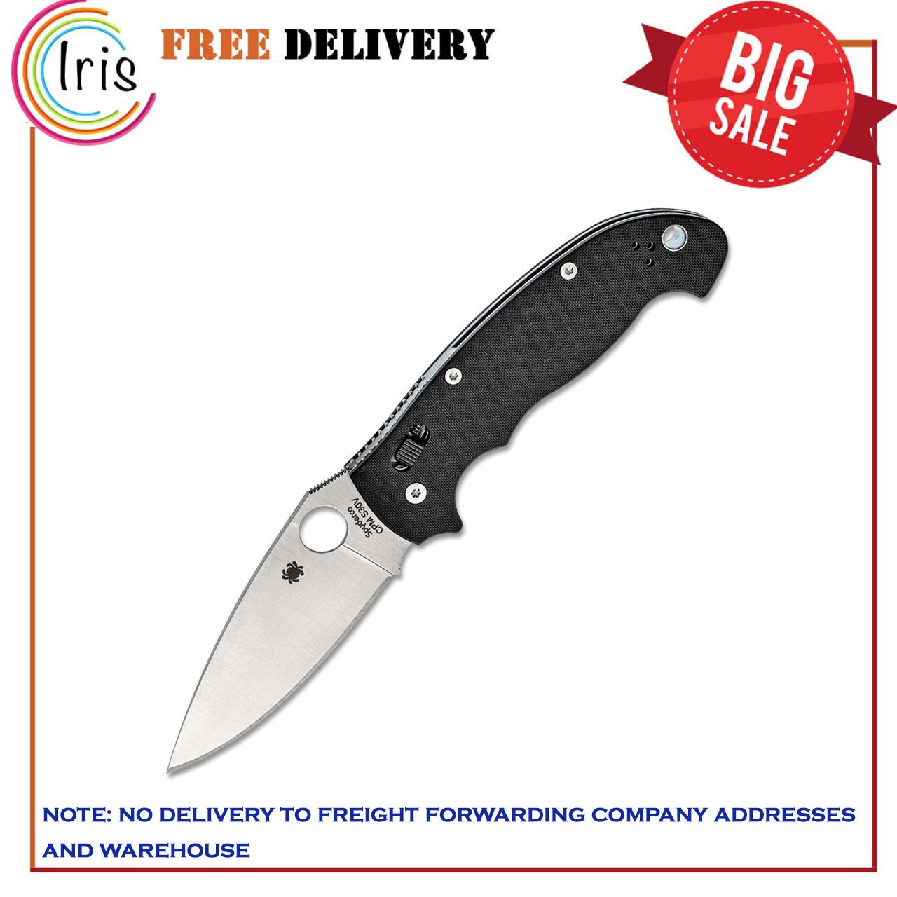 Spyderco Mani XL Knife C95GP2 Satin 3.85" PlainEdge CPM-S30V Blade ...