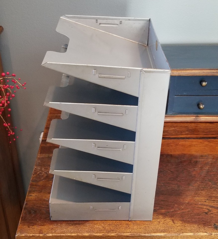 VTG Curmanco Metal Paper Holder 5 Shelf Tier File Tray Desk Organizer ...