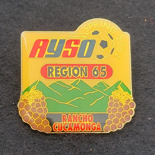 2003 Spring AYSO Region 65 Ranch Cucamonga soccer Lapel Pin Hat Vest ...