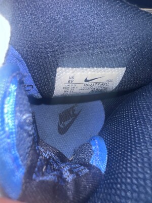 Nike 6 youth baby blue and navy blue high top dunks | eBay