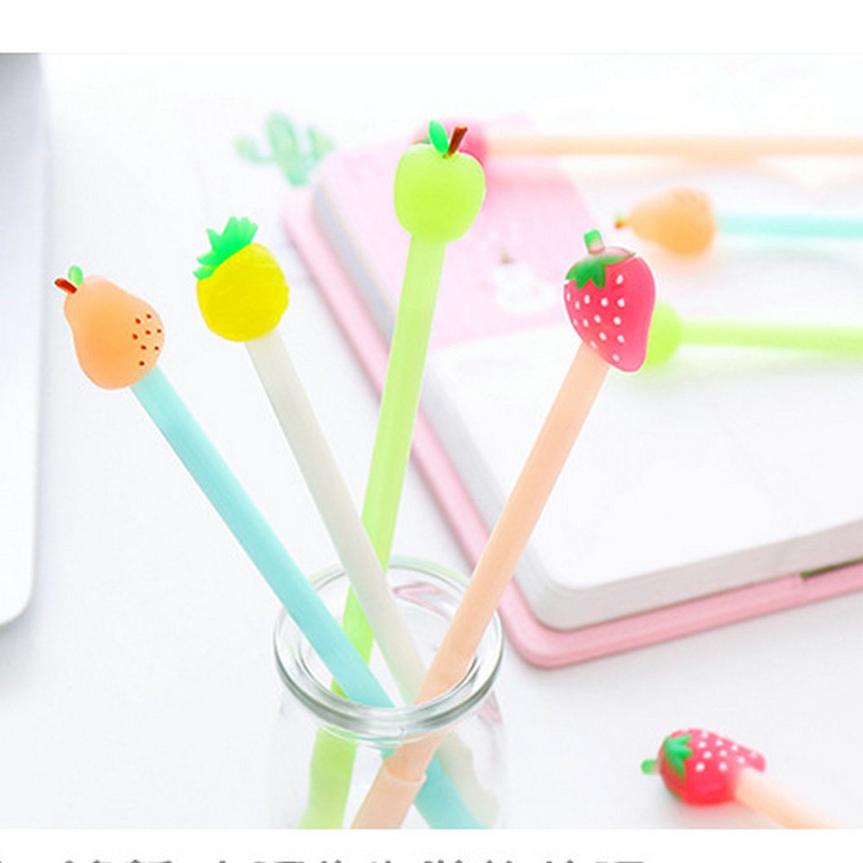 12Pcs Gel Pens Fashion Cute Colorful Fruits Pen Office School Supply ...