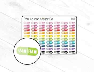 2325~~AM/PM Medication Tracker Planner Stickers. | eBay