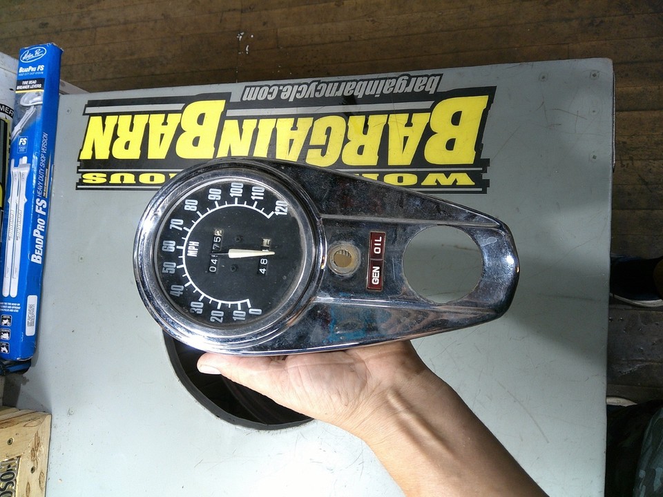 Harley Davidson Gas Tank Speedo Speedometer Console Dash Shovelhead Evo ...