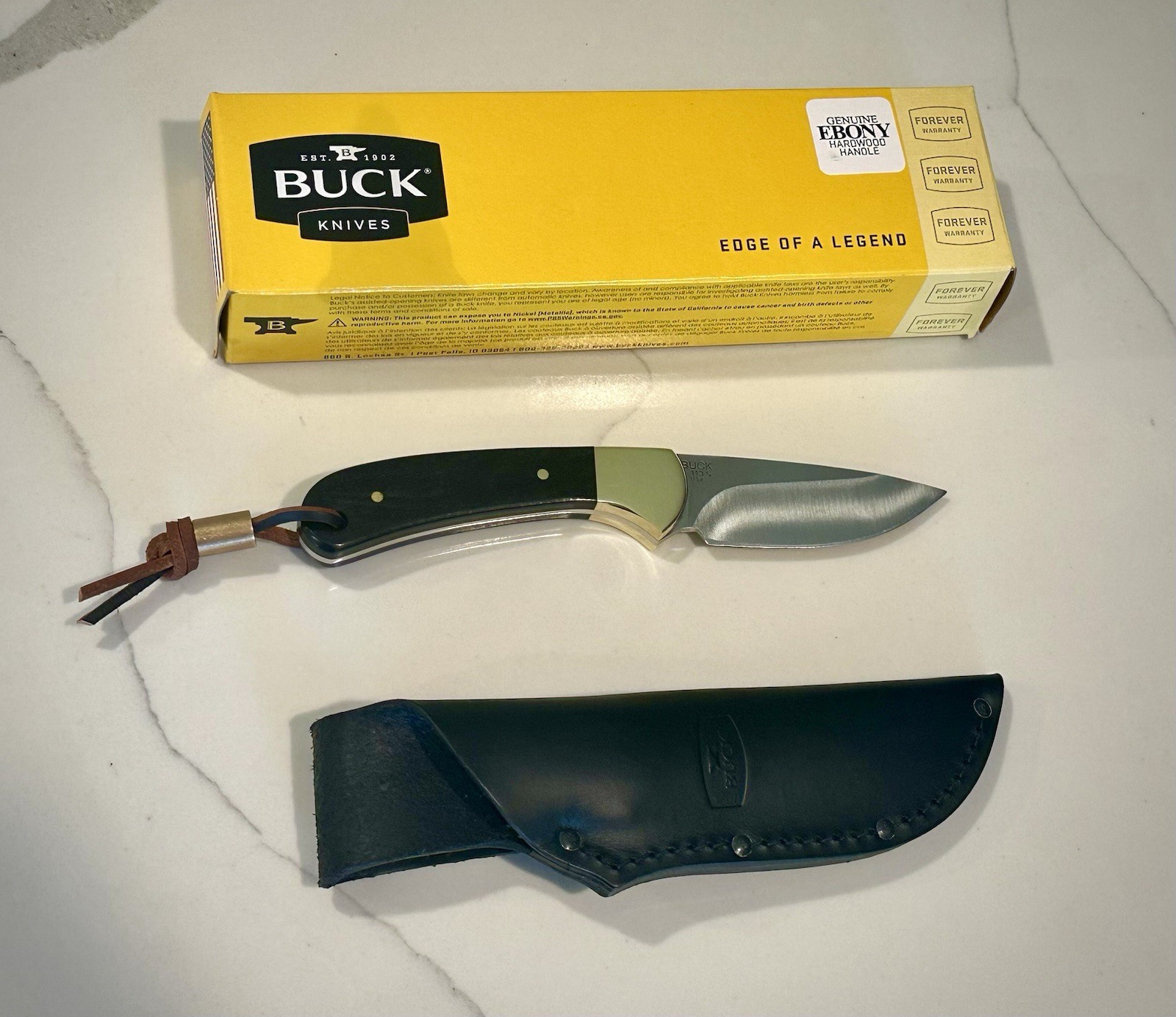 Buck 113 Ranger Skinner Fixed Blade Knife with Sheath, 420HC & Ebony ...