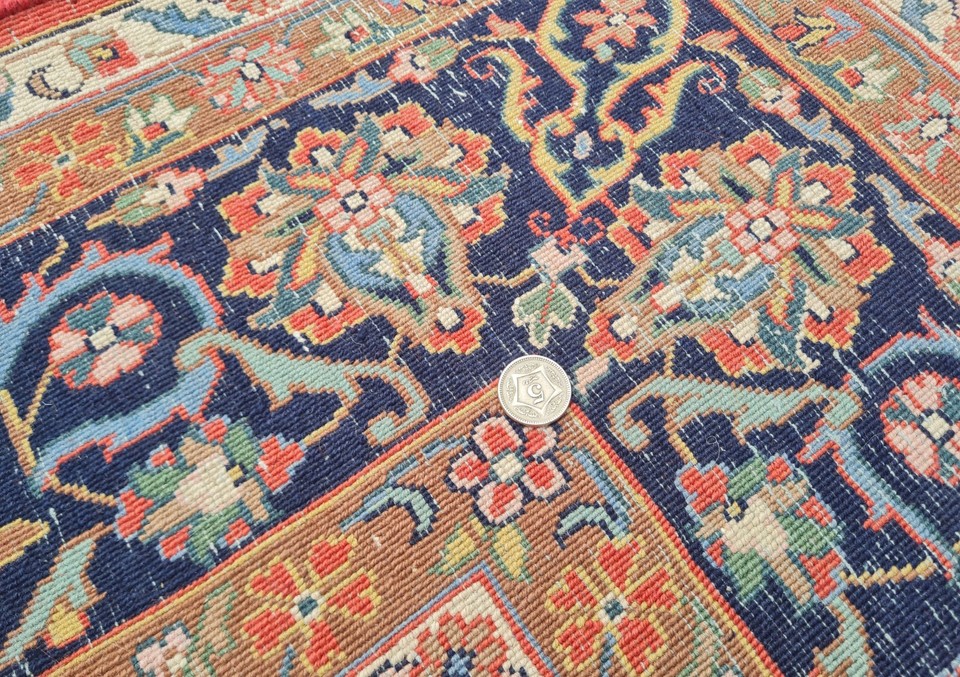 Authentic Hand Knotted Vintage Tribal Saroukh Wool Area Rug 10.6 x 6.5 ...