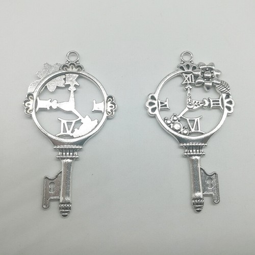 2/10pc jewelry DIY clock key antique silver charms pendants 60*34mm | eBay