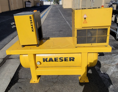 KAESER SX6 ROTARY SCREW COMPRESSOR AND TANK, 5HP, SINGLE PHASE,WITH ...