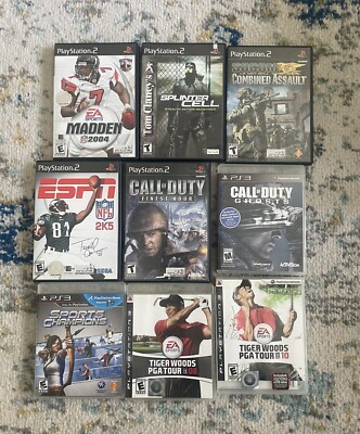Lot Of 9 Ps2 And PS3 Video Games ( Sports, Action, Combat ) COD, Madden ...