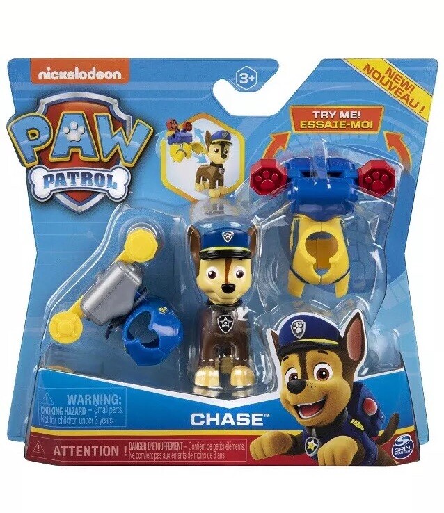 Paw Patrol Action Pack - Dress up Chase Figure [2 Clip on Backpacks ...