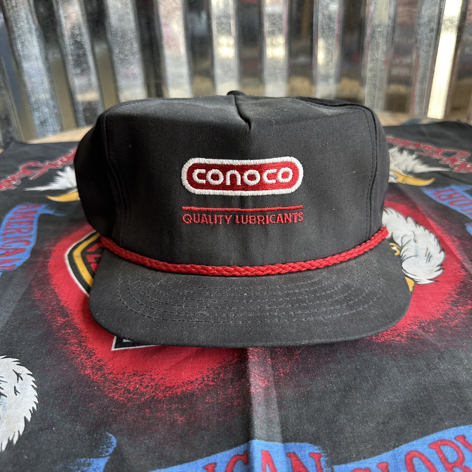 Vintage CONOCO Quality Lubricant Golf Hat Strapback V… - Gem
