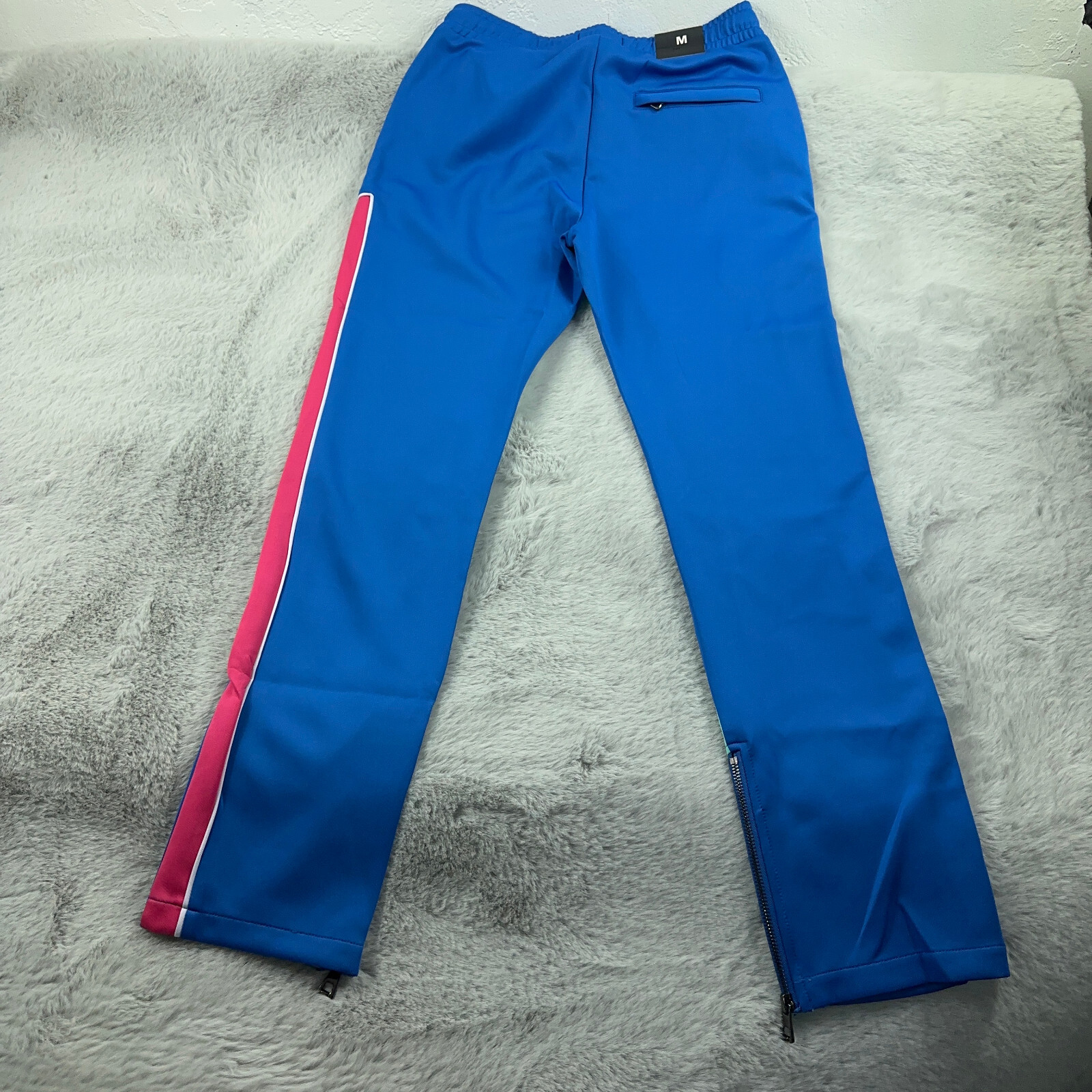 Makobi Track Pants Mens Blue Green Filthy Royal Slim Straight Ankle Zip ...