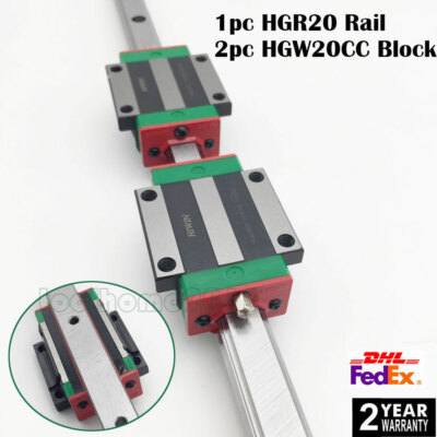 HIWIN Linear Rail Slide HGR20 L-500mm+ 2pc HGW20CC Block Carriage for ...
