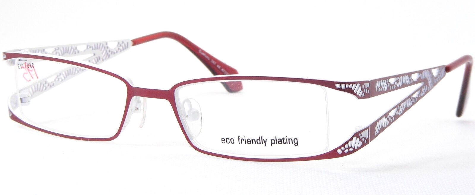 EYEFUNC LONDON 347 44 CRIMSON /WHITE EYEGLASSES GLASSES FRAME 47-16-135 ...