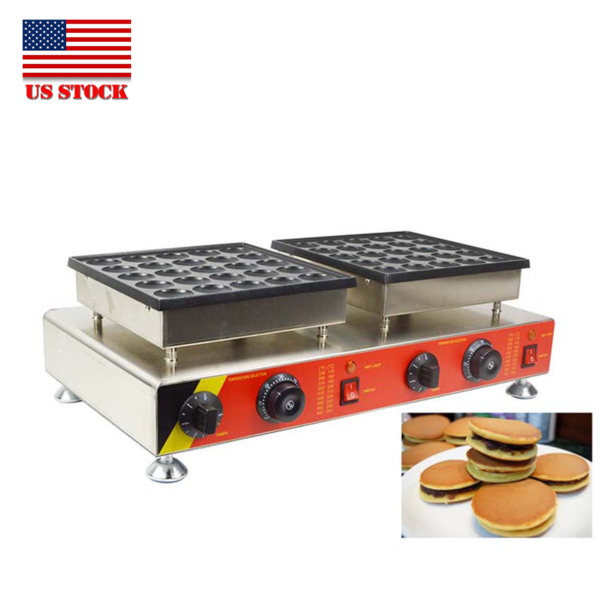 1.77" Mini Commercial Muffin Maker Stainless Steel Pancake Machine 50 ...
