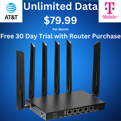 $79.99 AT&T/T-Mobile Unlimited Data & 5G/4G Router w/1st Month Data ...