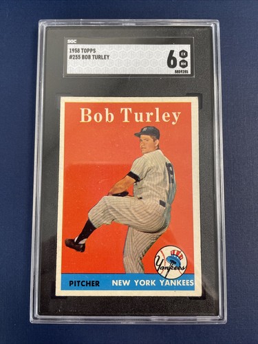 1958 TOPPS #255 BOB TURLEY YANKEES SGC 6 AMAZING COLOR! | eBay