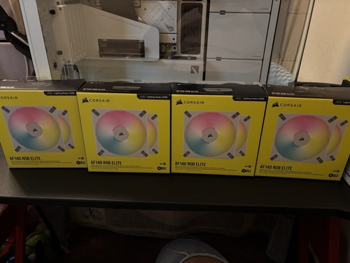 Corsair iCUE AF140 RGB Elite 140mm PWM Fan - White (A142) | eBay