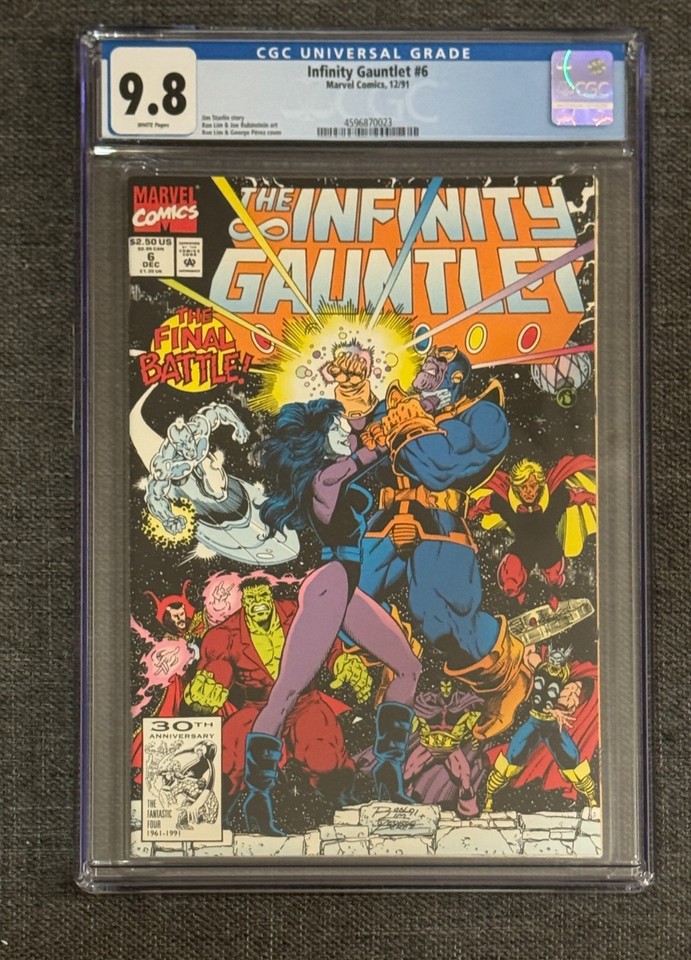 The Infinity Gauntlet Complete Set 1 - 6 All CGC 9.8 WP Classic Thanos ...