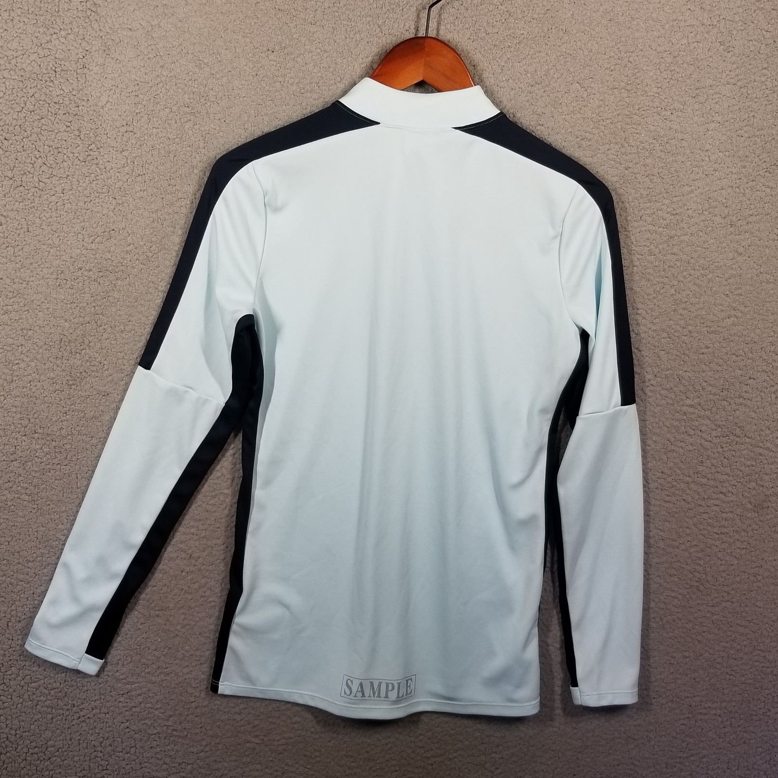 Nike Shirt Mens Medium Light Blue Black Dri Fit Long Sleeve Training ...