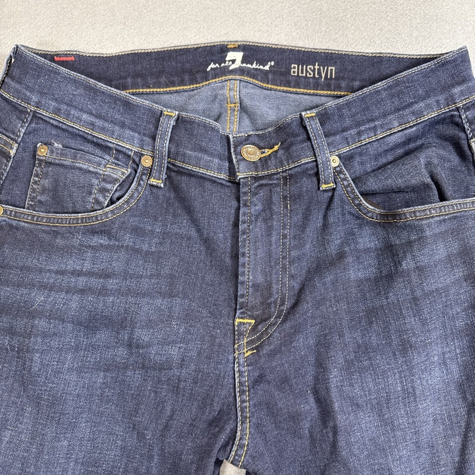 7 For All Mankind Austyn Jean Men 32x32 Blue Straight Leg Medium Wash Denim NWOT | eBay
