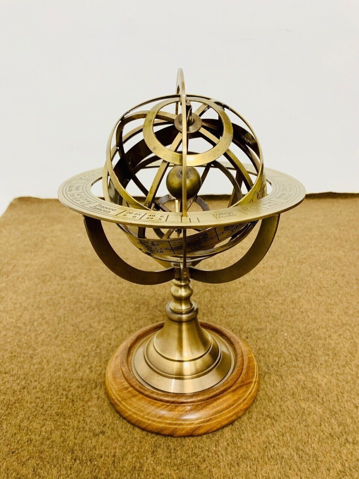 Antique Brass Armillary Sphere Engraved Nautical Astrolabe Armillary ...