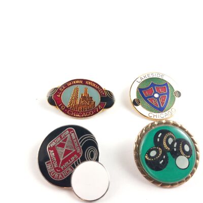 Set of 4 Vintage A.L.B.A National Tournament 1974 Chicago Metal Pin ...