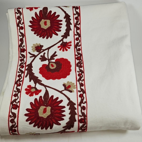 Ballard Designs Varenna Drape Red 50 x 108 Curtain Embroidered Suzani ...