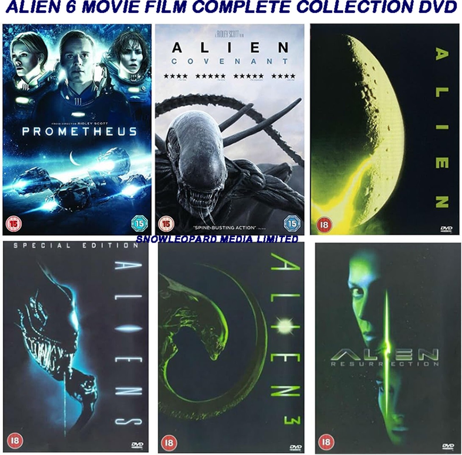 ALIEN 6 MOVIE FILM COMPLETE COLLECTION DVD 1-6 Franchise Brand New ...